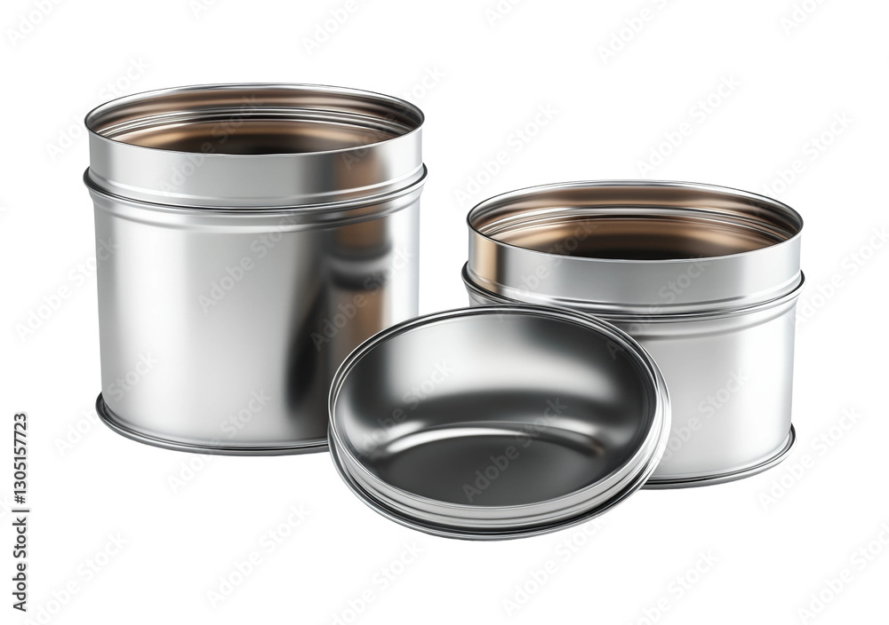 Discarded tin can on still life minimalist style isolated on ...