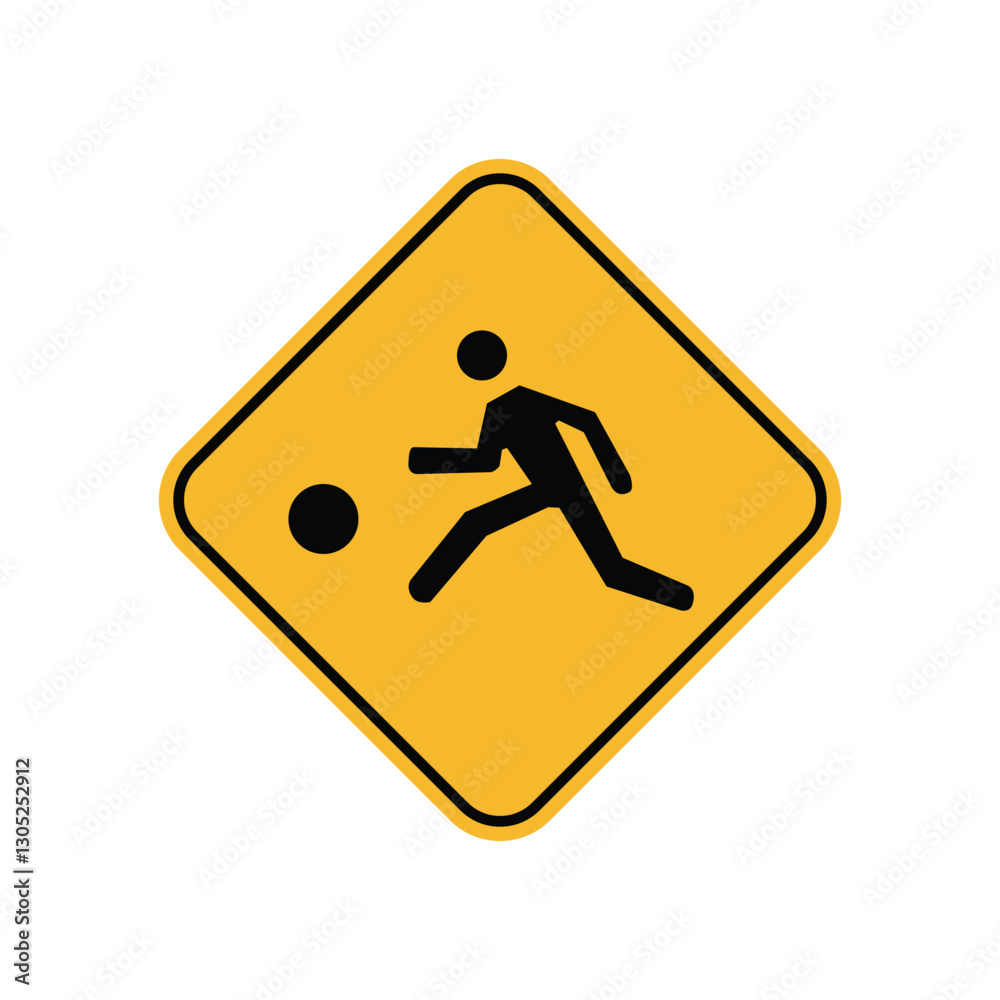 Playground zone sign. Children play area. Safety signs and symbols ...