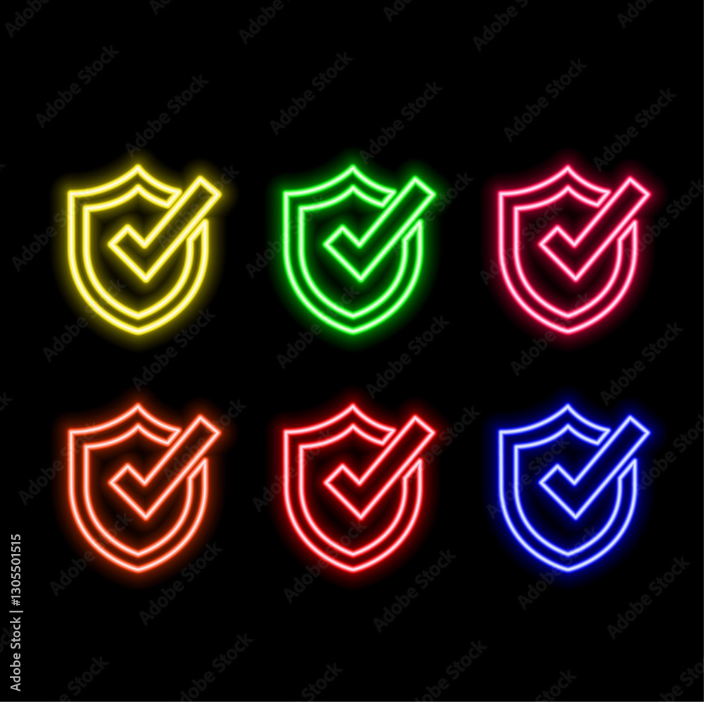 Green check mark tick icon from connecting dot and line light effect ...