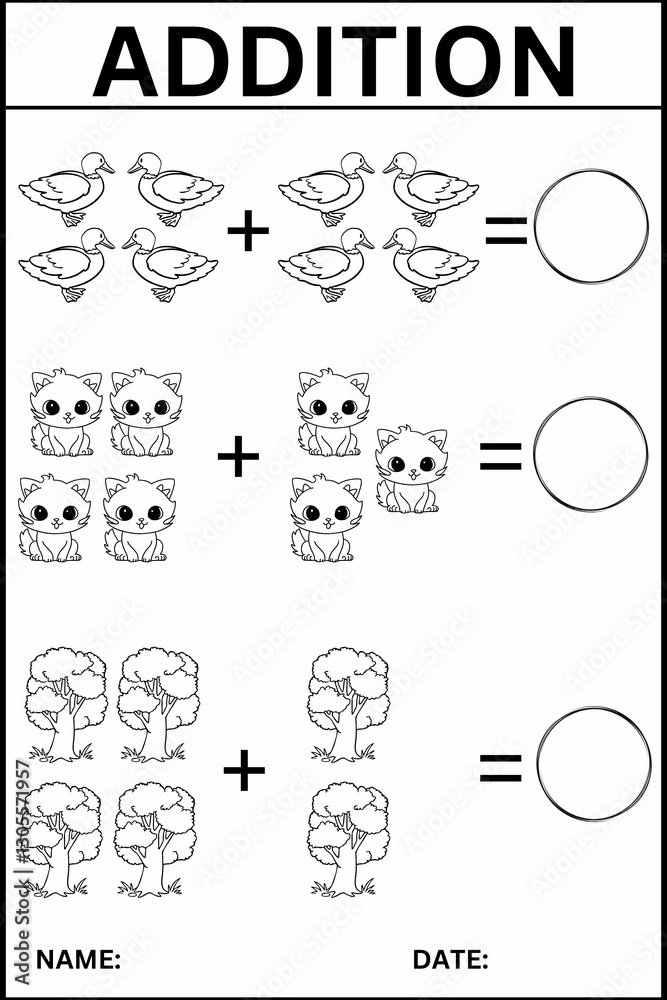 Ilustración de Stock Preschool activity, kindergarten worksheet, class ...