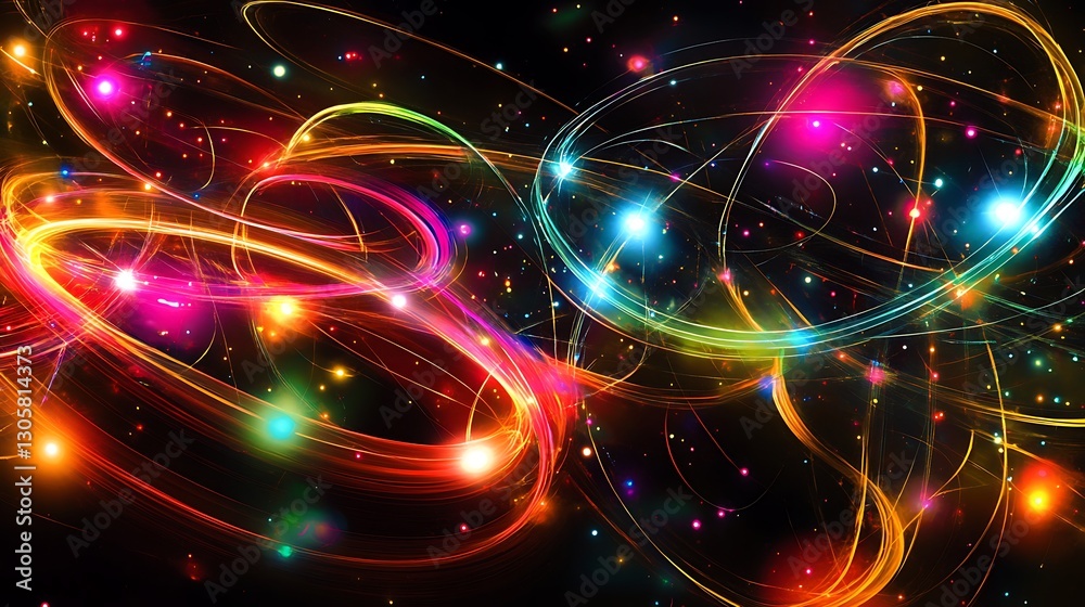 Orbit like shapes s p d orbitals in glowing colors referencing the ...