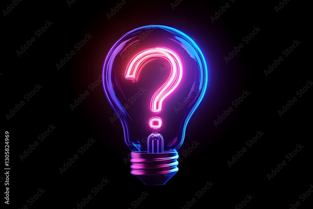 Glowing Question Mark in Light Bulb Concept for Engaging TikTok Logo Design Stock Photo | Adobe ...