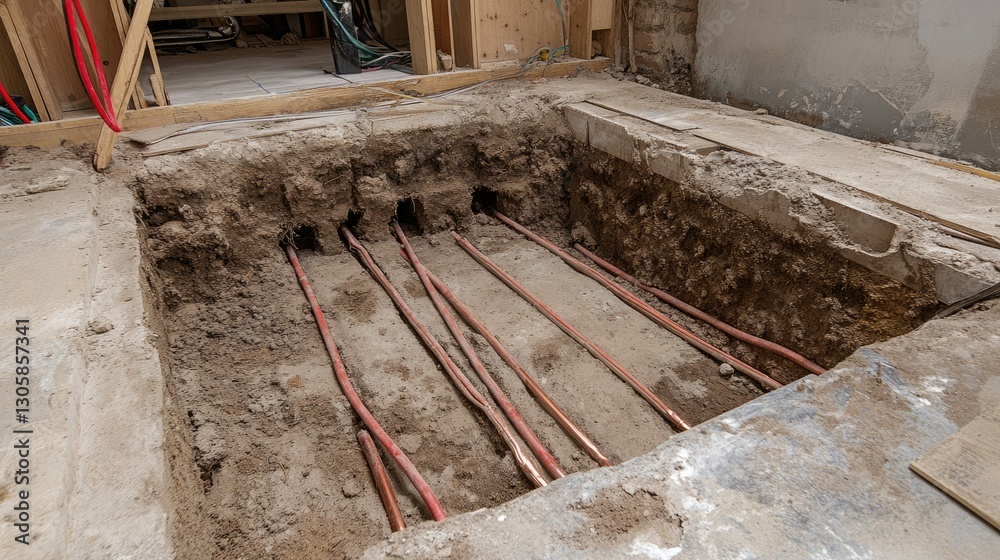 Professional electrical grounding system installation with copper rods ...