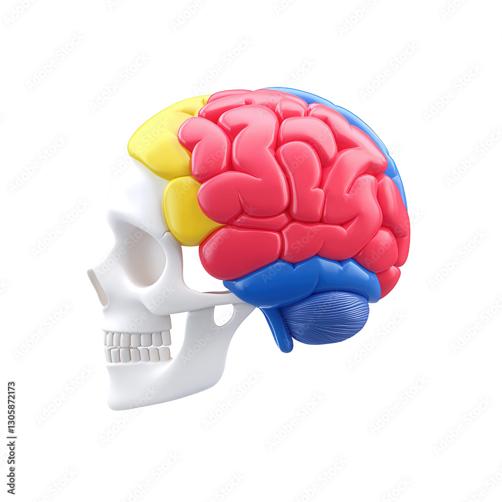 This visually striking 3D model of the human brain showcases the organ ...