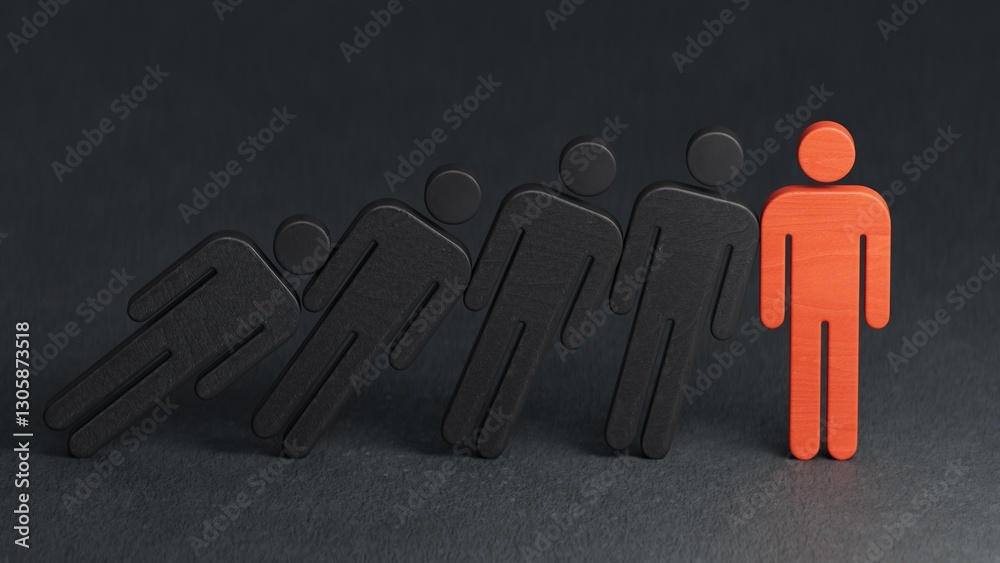 Standing out from the crowd. Success, Individuality, uniqueness ...