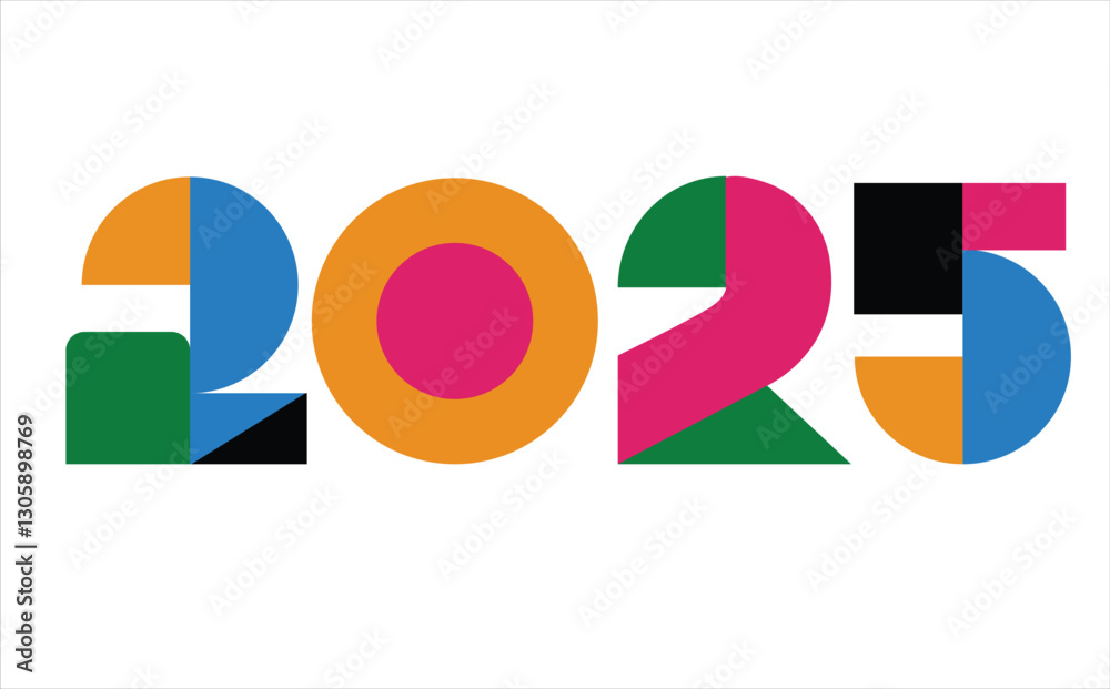 2025 number typography design template vector. 2025 logo text design ...