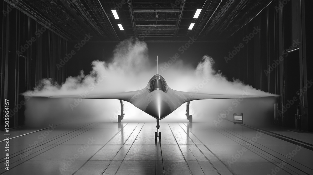 Wind tunnel testing of a supersonic jet prototype, with smoke trails ...