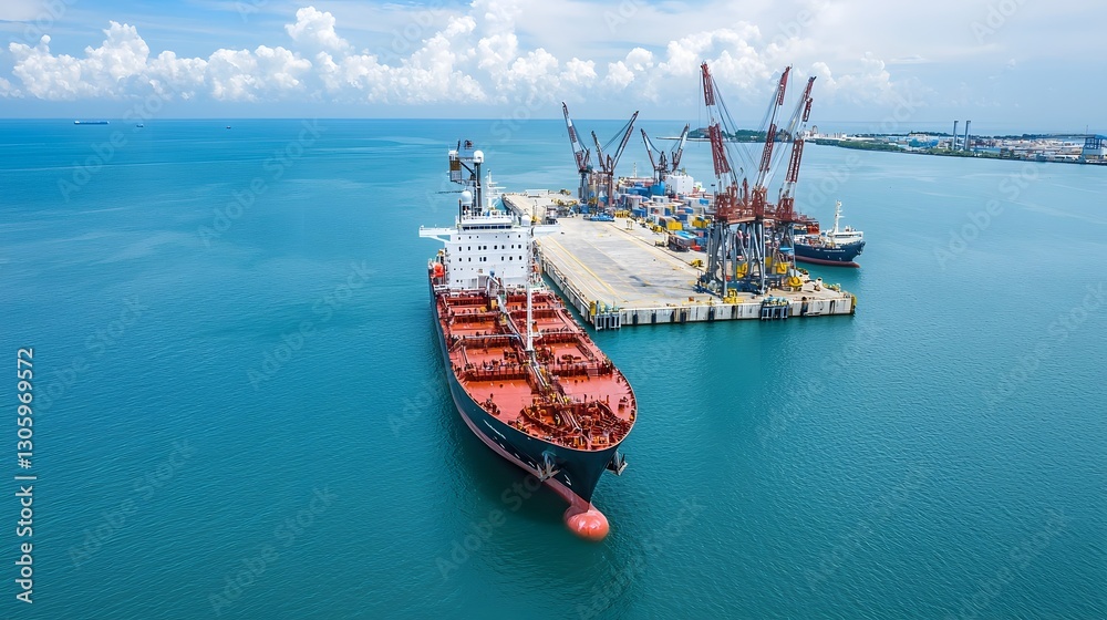 Ilustracja bez tantiem: Offshore supply vessel refueling at a marine ...