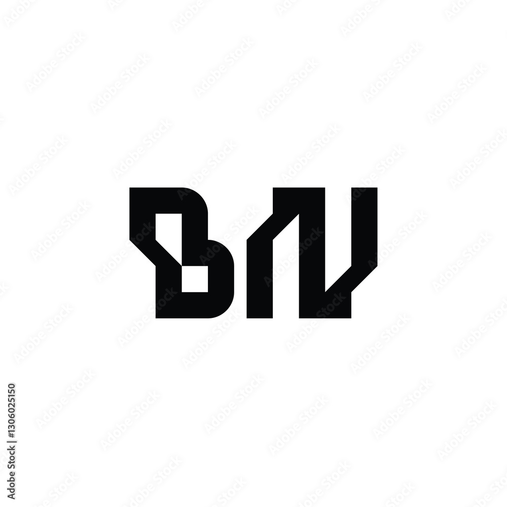 BN monogram logo design letter text name symbol monochrome logotype ...