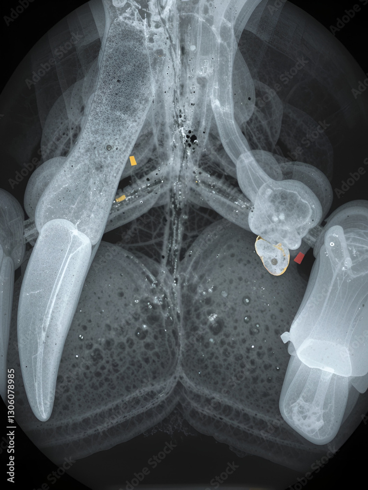 Dental x-ray showing an abscess on a molar root in a dog. Loss of ...