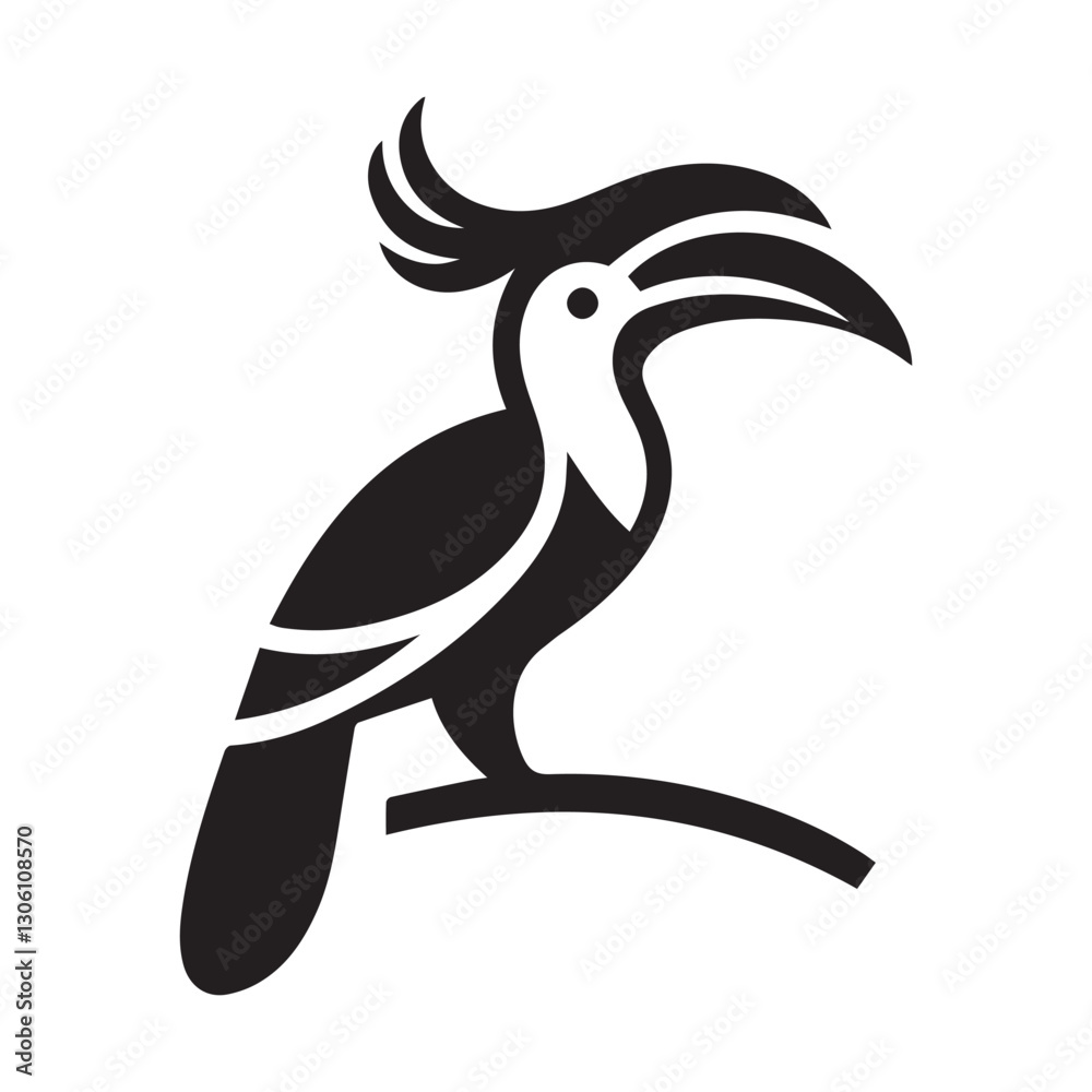 2d hornbill logo with white background Stock Vector | Adobe Stock