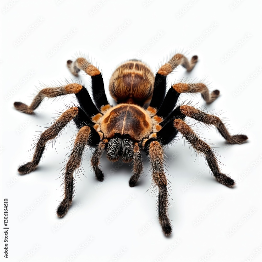 Photorealistic illustration of tarantula spider in 34 view on isolated ...