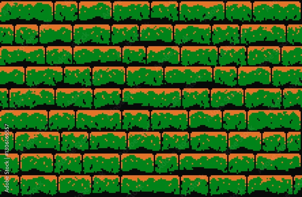 Pixel art green stone/brick with dark background. Dungeon texture tile ...