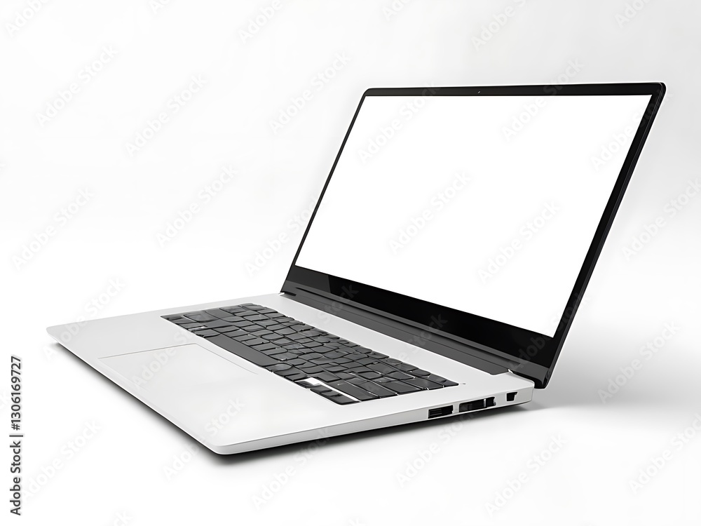 White screen laptop mockup isolated on white background Stock Photo ...