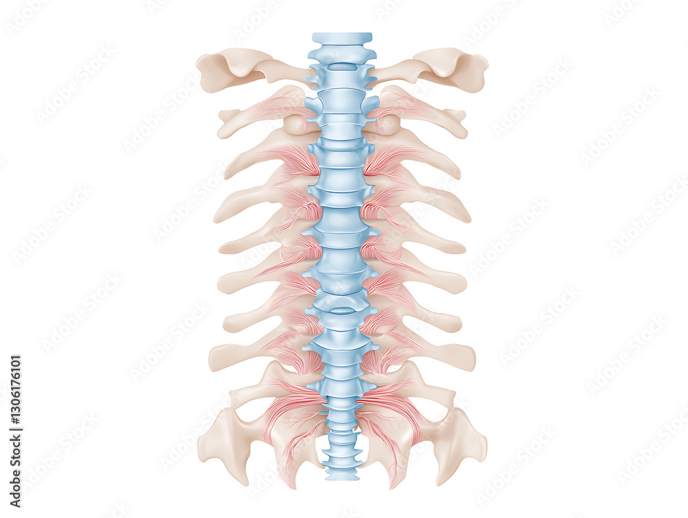 Anatomy of the human spine medical illustration educational context ...