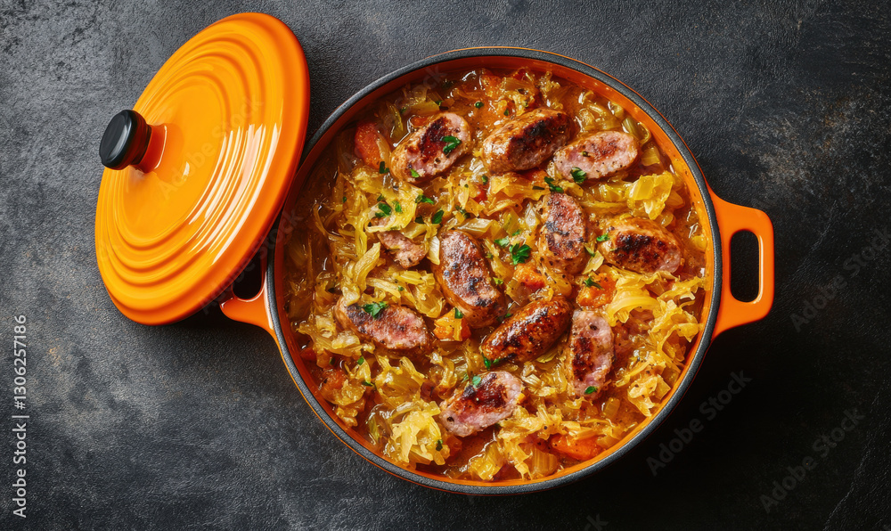 bigos, traditionally known as hunter's stew. Stock Photo | Adobe Stock