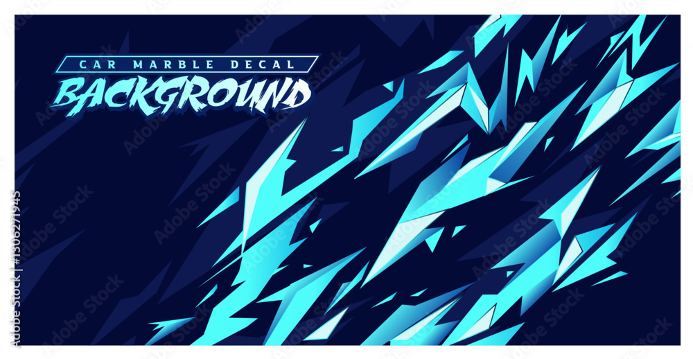 Abstract geometric ice car livery wrap background vector design blue ...