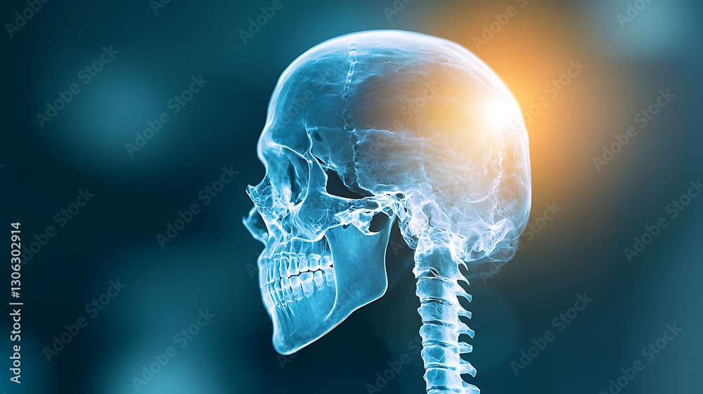 X-ray imaging of human skull medical facility x-ray analysis clinical ...