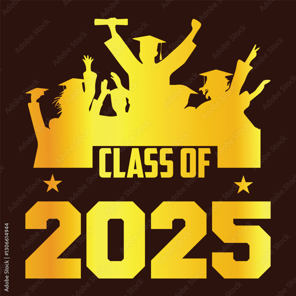 Class of 2025 typography design vector. Text for design, congratulation ...