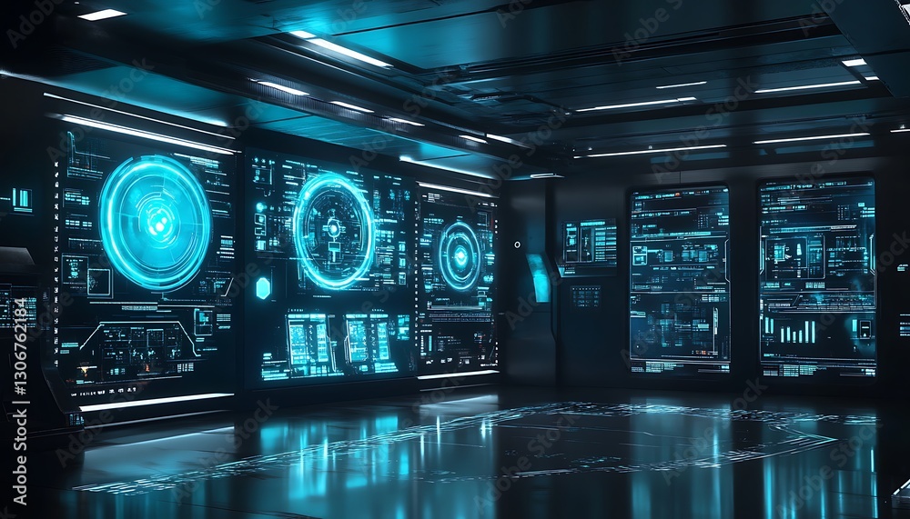 Futuristic AI Control Center: A digital control center powered by AI ...