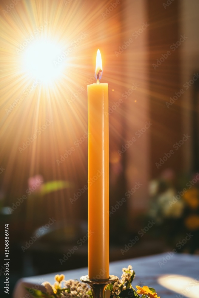 Paschal Candle: Symbol of Jesus Christ in Catholic Church Altar during ...