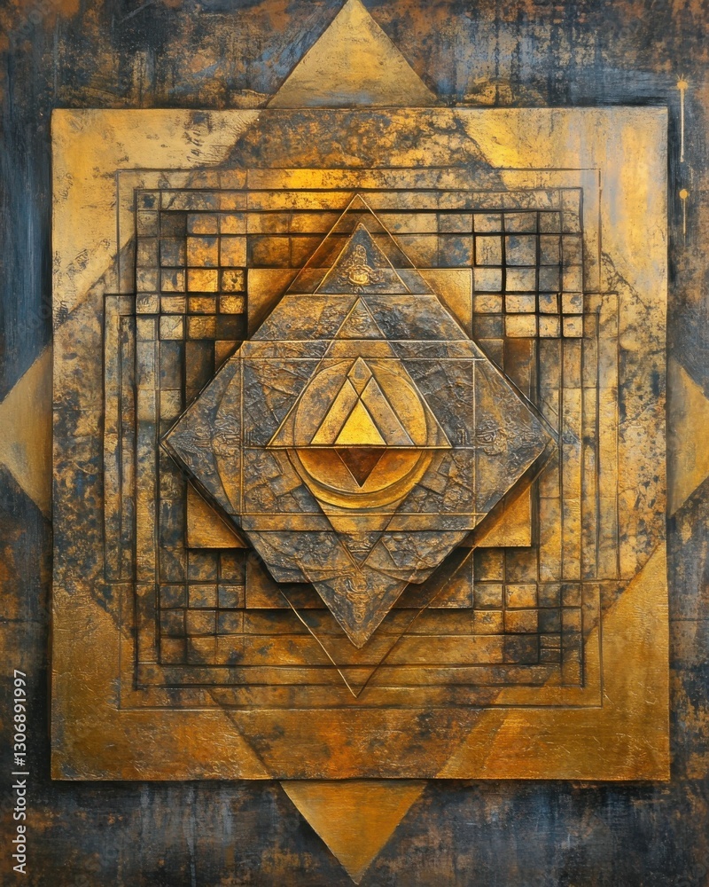 Shakti - Sri Yantra: A Sacred Geometry Symbol Hold by Deity in Gold ...