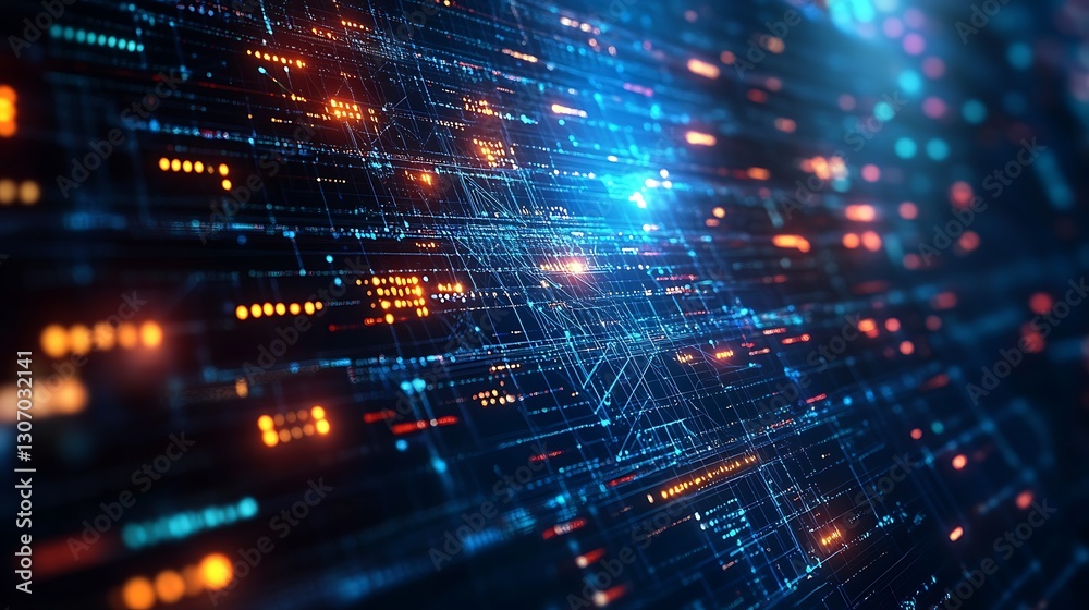 Color Coded Mathematical Formulas Weaving Through Network Diagrams Symbolizing Ai Algorithms
