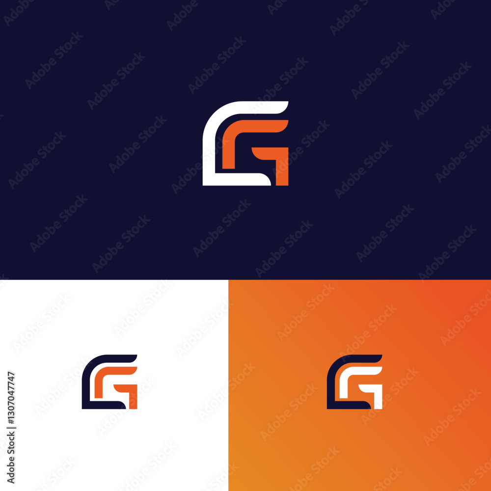 Initial modern letter CG, GC or CG logo icon design template vector ...