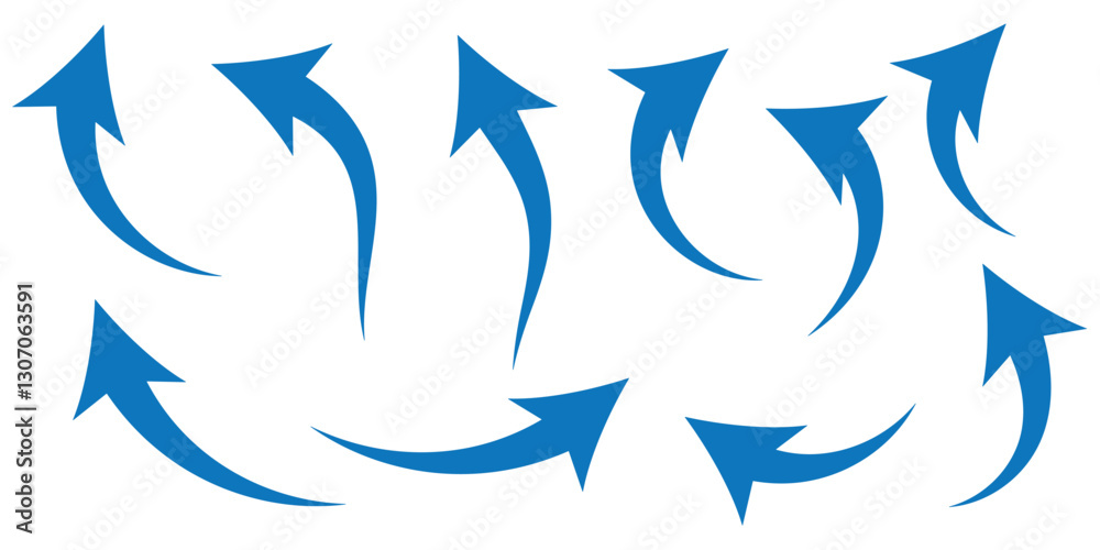Curved arrow icons. curved arrows set. arrow symbol collection. vector ...