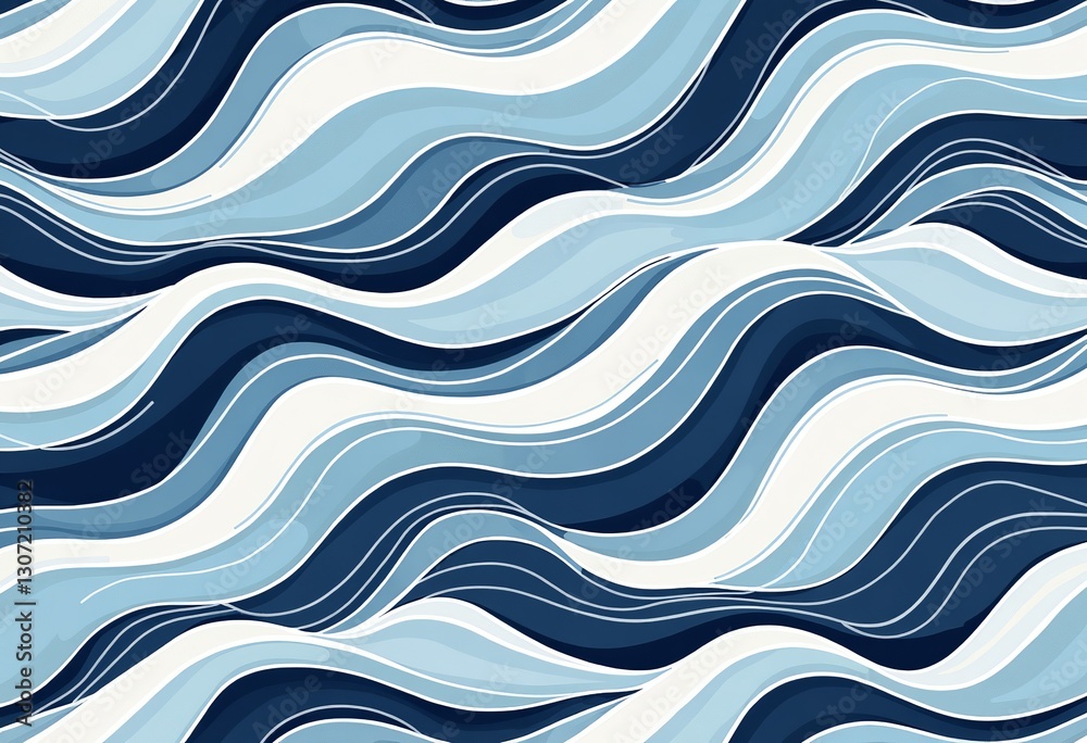 Seamless Waveline Pattern: A Fluid Transition of Grey, Blue, and White ...