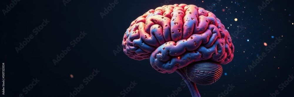 Distorted brain formed from mismatched puzzle pieces, dark palette ...