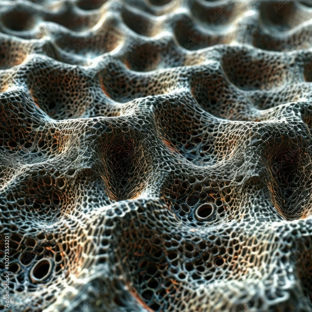 Detailed textures of materials at nanoscale with visible patterns ...