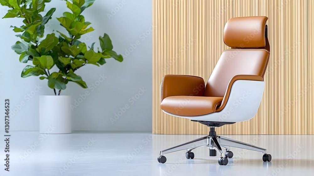 High tech executive chair with holographic controls in a luxurious ...
