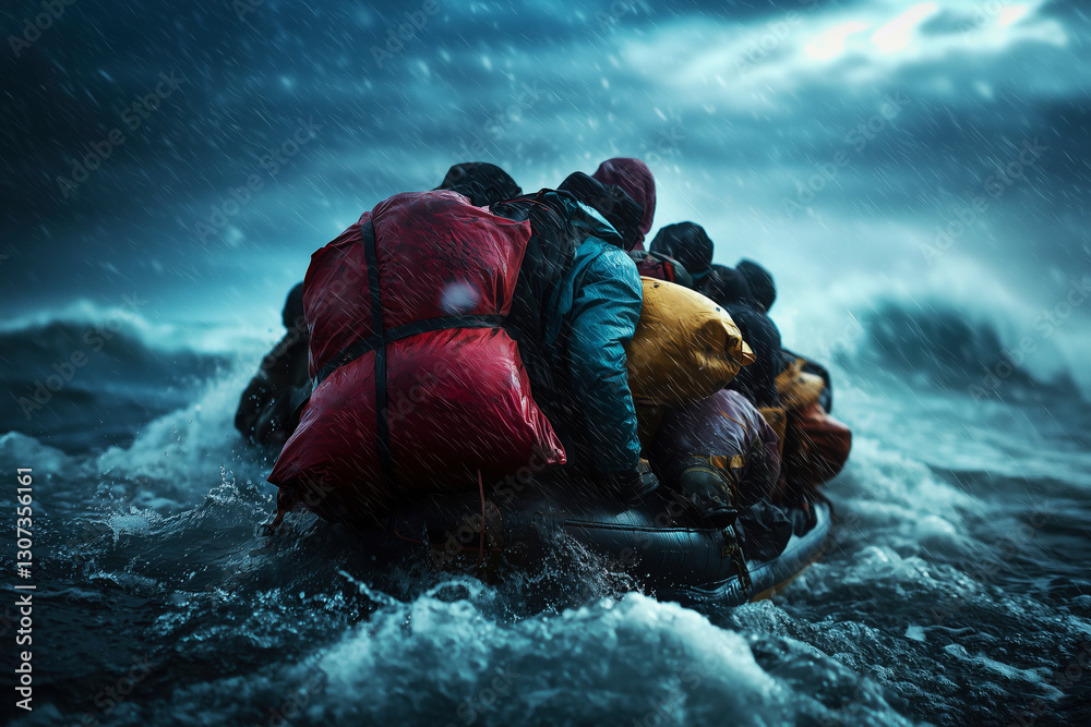 Stormy Seas: A perilous journey across the ocean, facing harsh weather ...