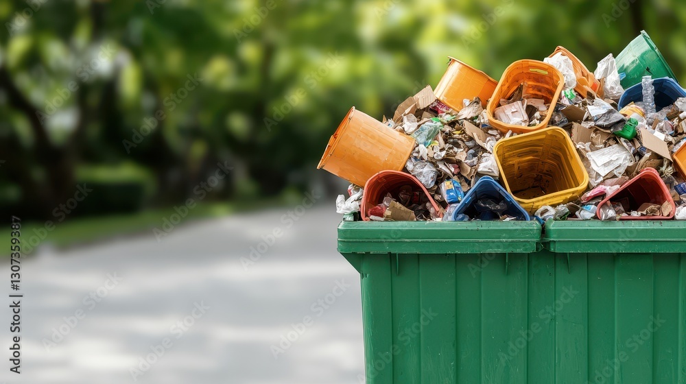 Foto de Stock Fake Recycle Concept, Recycling Station with Visible ...