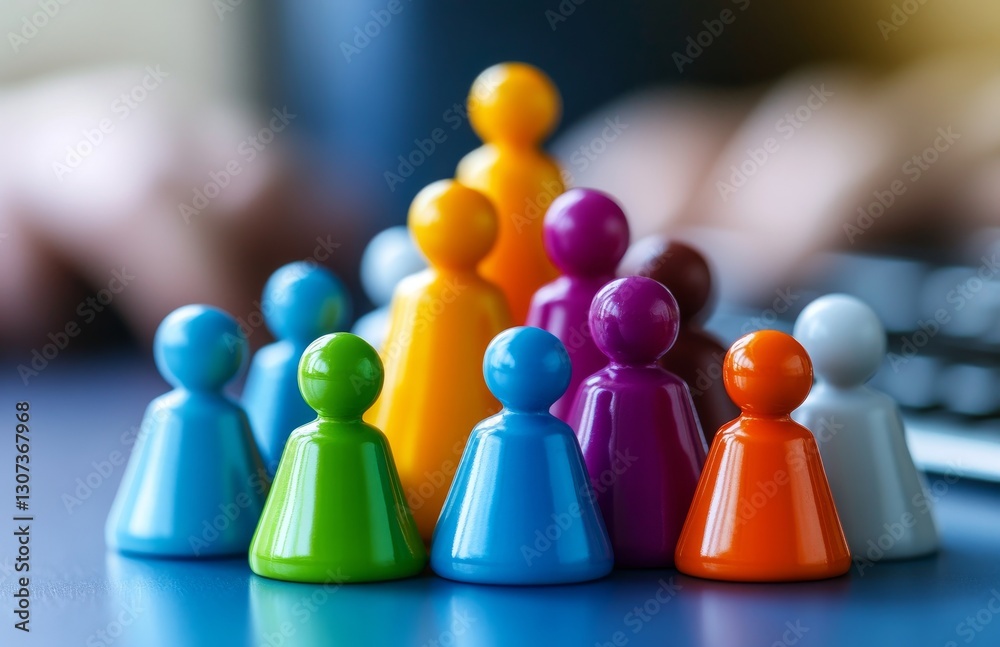 Colorful images portray the company's organizational structure, showing ...