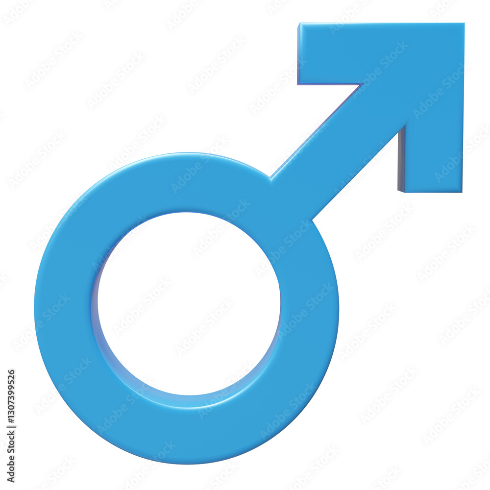 Male gender symbol blue icon isolated on white, transparent. Man boy ...