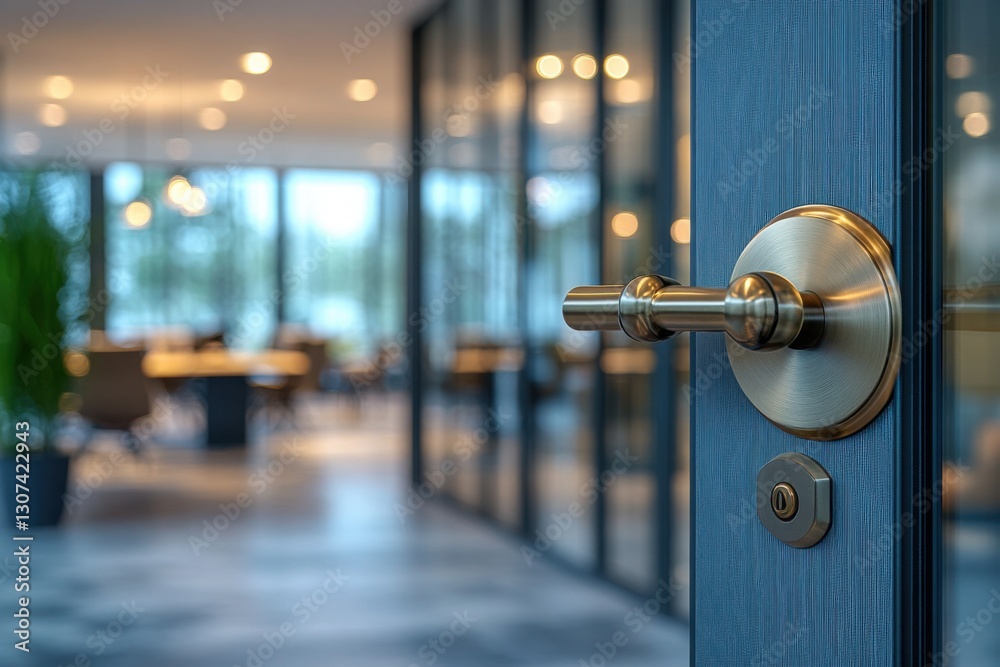 Ajar Doorway: An inviting view into an office setting ajar door with a ...
