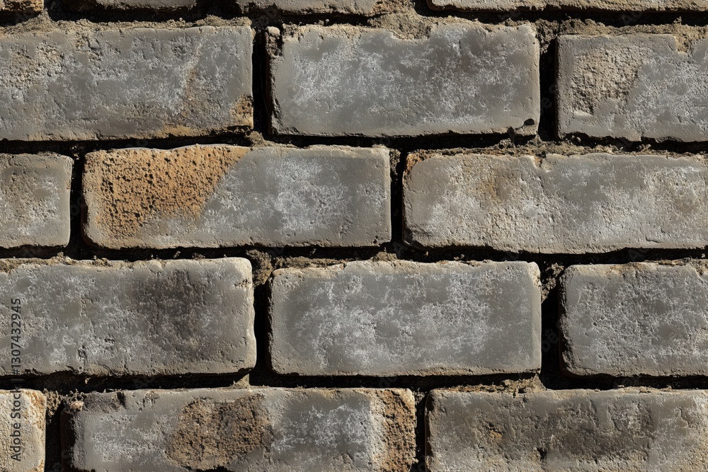 Seamless bare cinder block textured brick wall with weathered gray ...