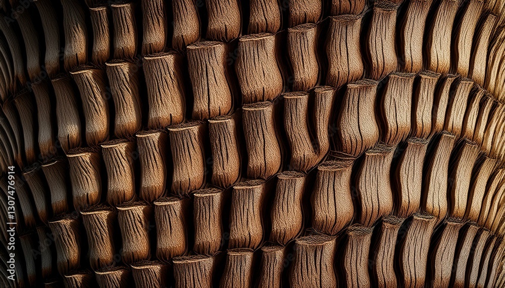 ultra detailed palm tree bark texture fibrous layered rings forming ...