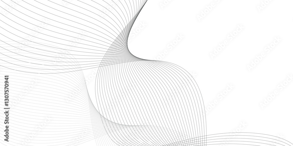 Abstract wavy white and grey curved lines on transparent background ...