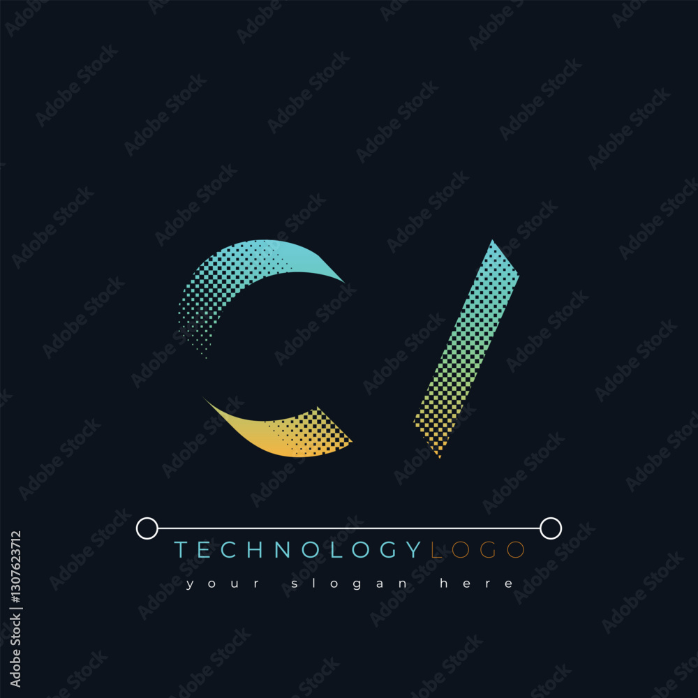 C and V logo design. CV abstract technology logo. This logo design is ...