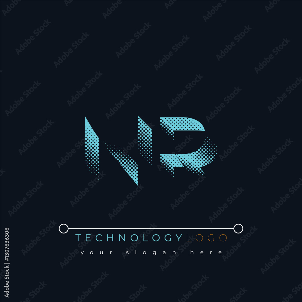Vector de Stock N and R logo design. NR abstract technology logo. This ...