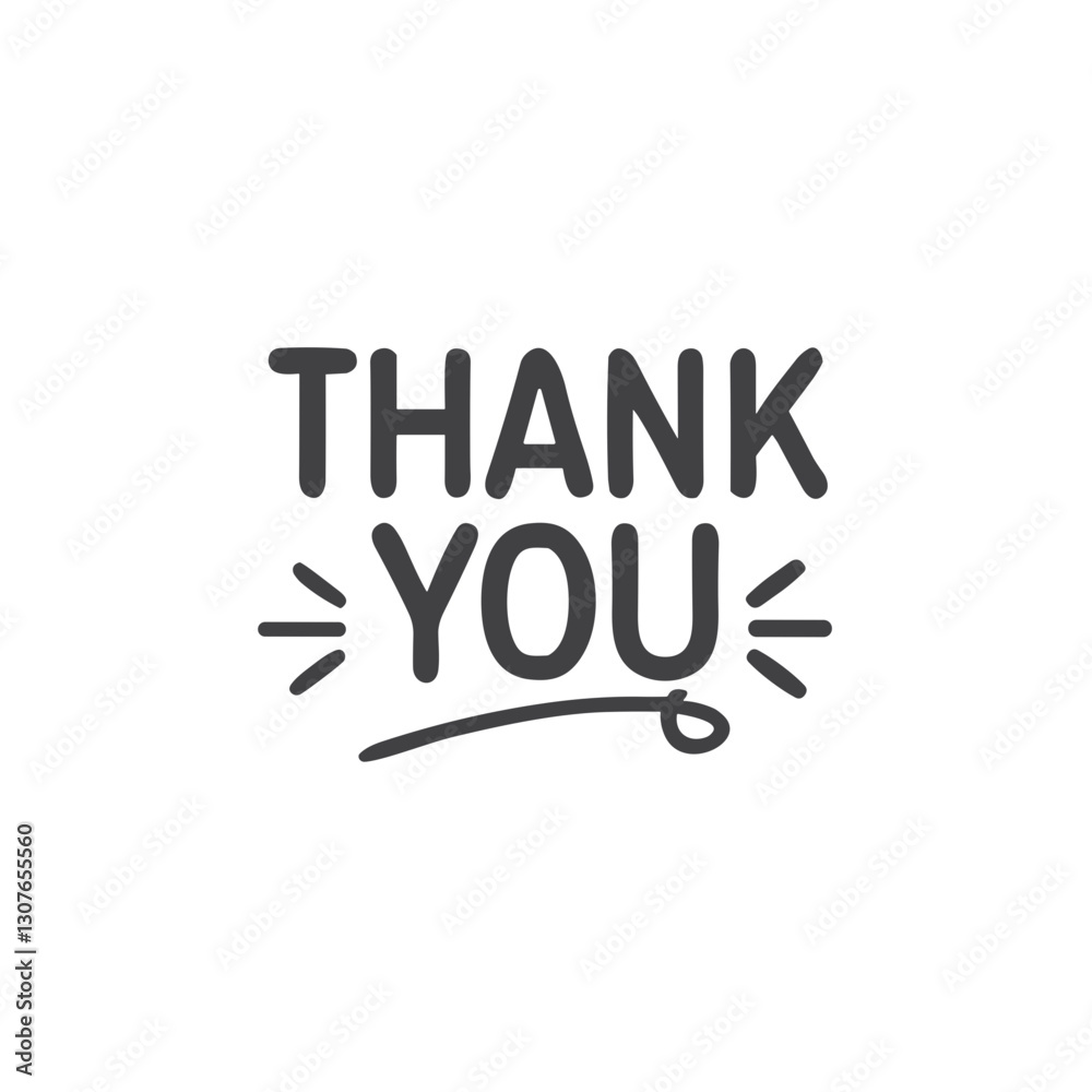 "Thank You" Typography Icon for Appreciation Messages, Gratitude ...