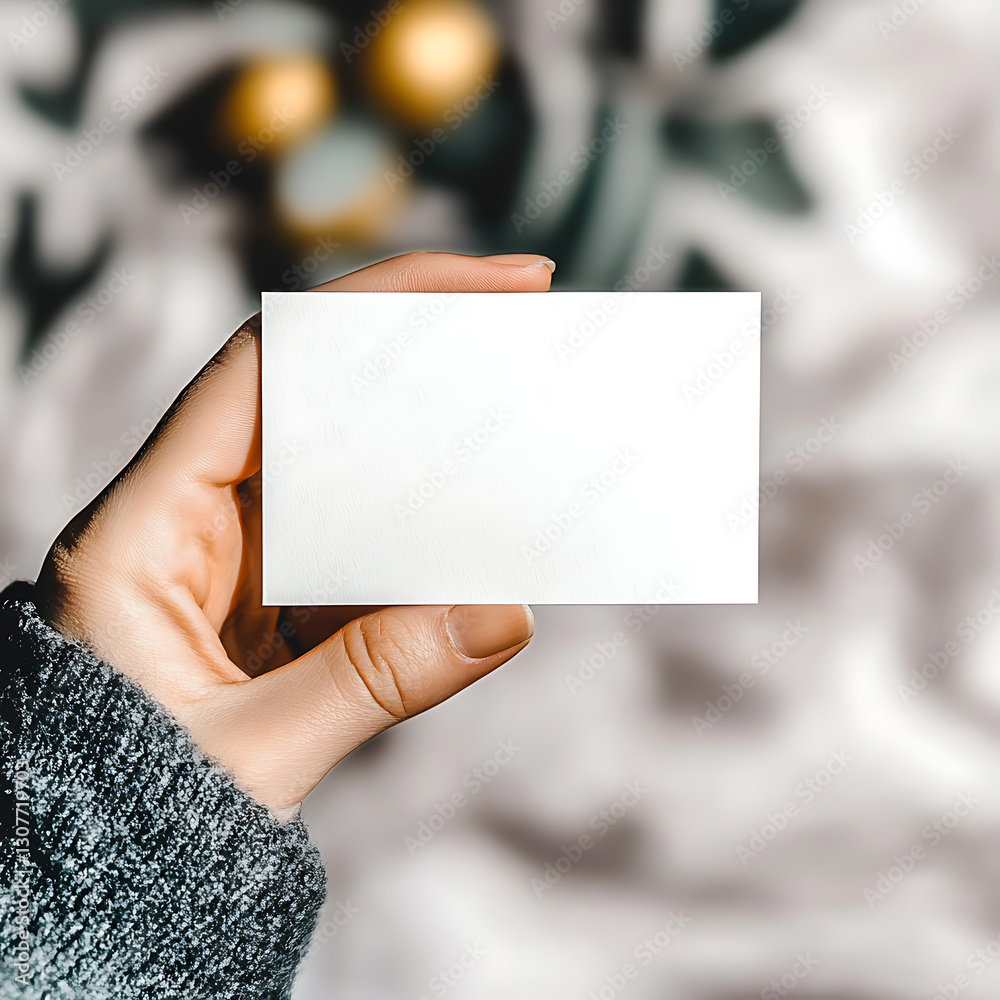 hand holding blank vertical business card mockup, visiting card mockup ...