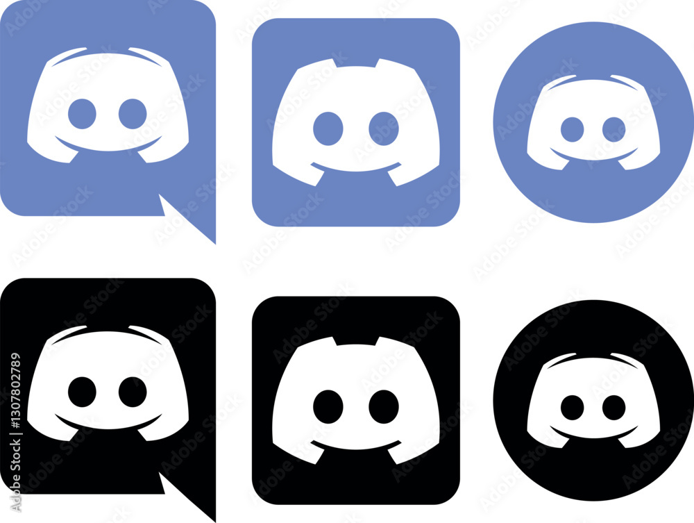 discord logo icon set. collection of discord symbols representing the ...