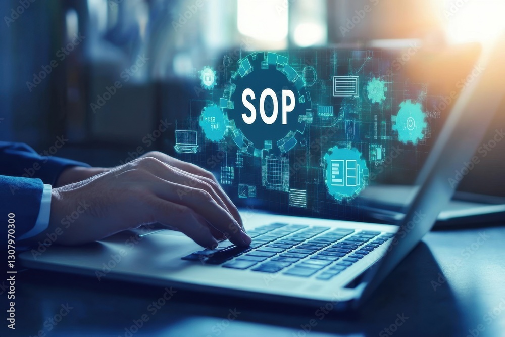 Foto de Stock SOP, Standard operating procedure concept. Businessman ...