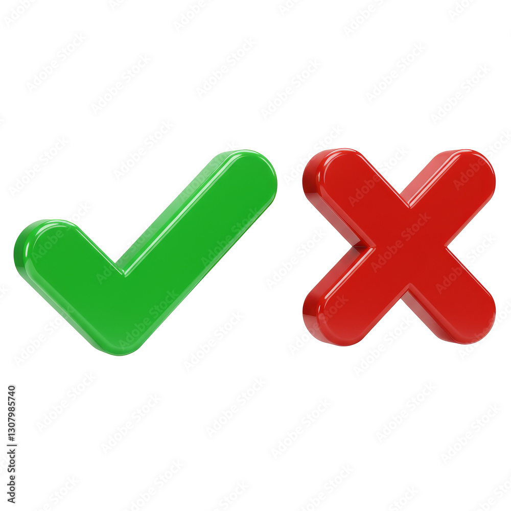 check mark, cross mark, check icon, cross icon, tick mark, x mark ...