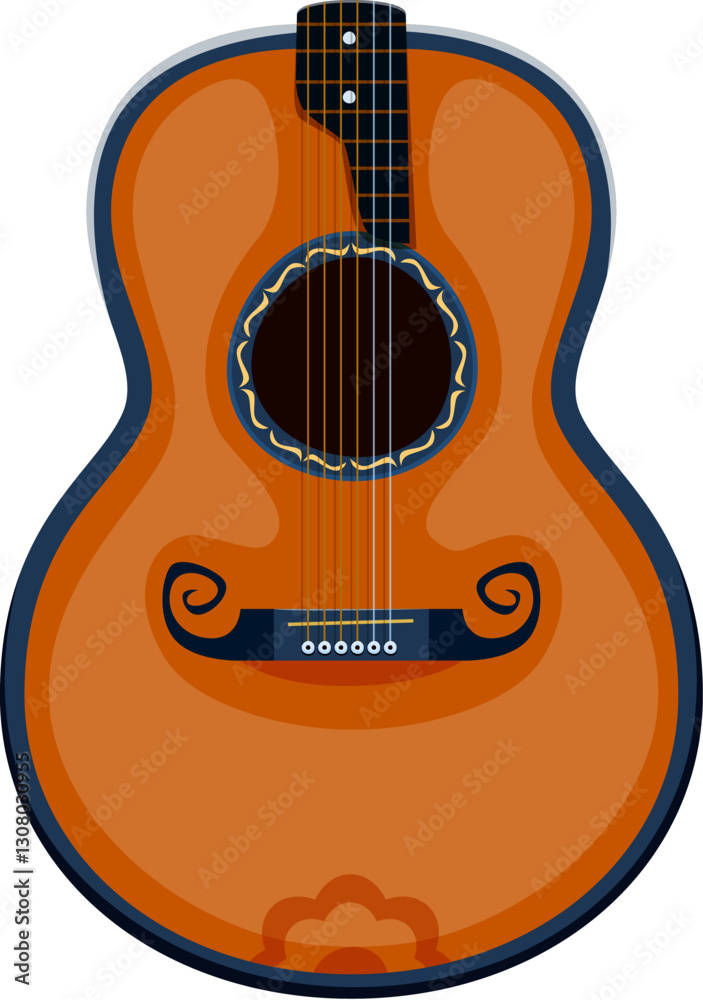 Vector de Stock Number eight as acoustic guitar musical stringed ...