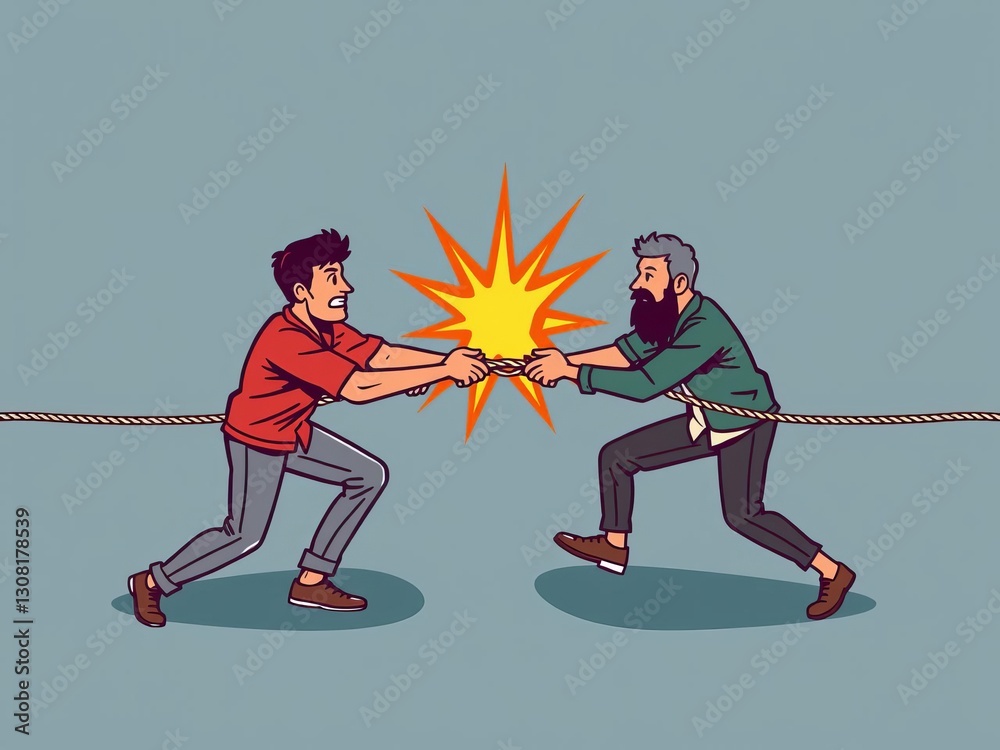 contestants competing in a tug-of-war challenge showing teamwork and ...